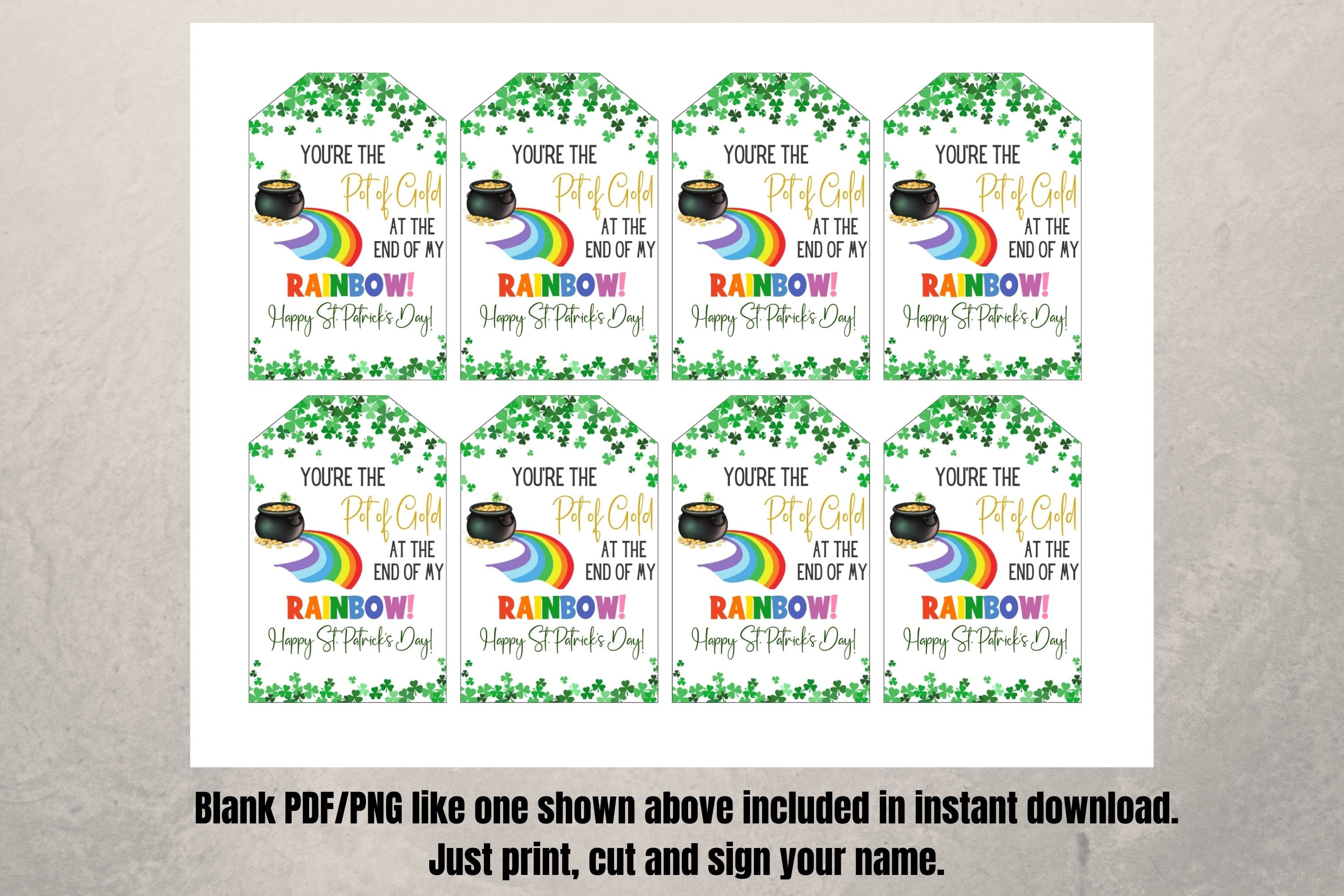 Editable St. Patricks Day Pot of Gold Gift Tagsyou Are the - Etsy UK