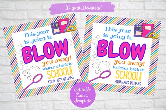 Back to School Bubbles Gift Tags This Year is Going to Blow - Etsy