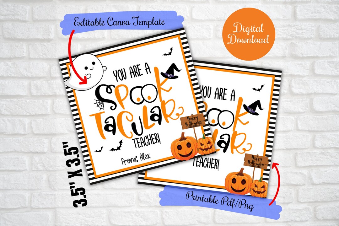 You Are a Spooktacular Teacher Halloween Gift Tags, Spooky Halloween ...
