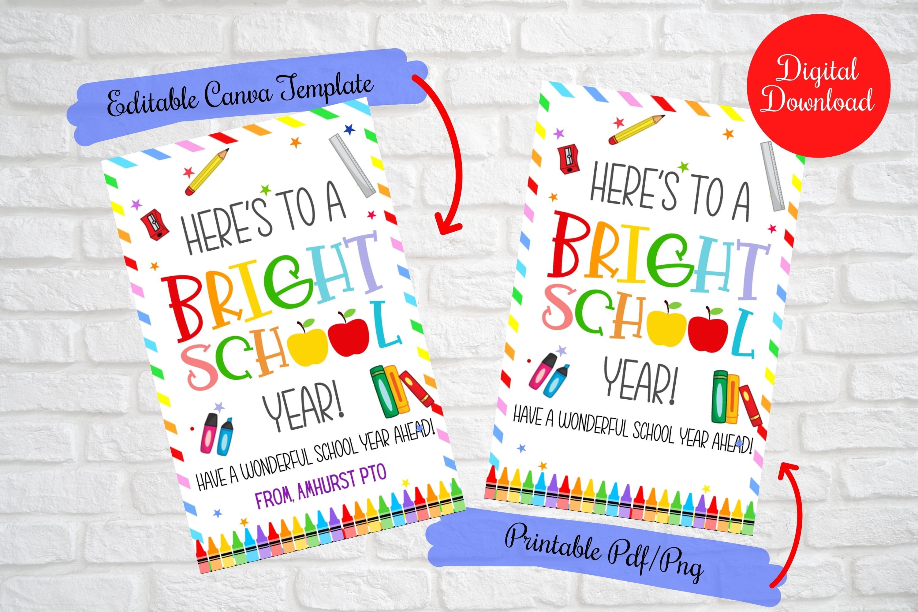 Back to School Gift Tags for Teachers Here's to a Bright - Etsy