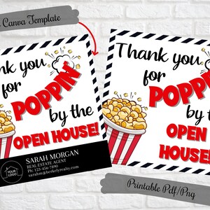 Thank You for Poppin by the Open House Realtor Tags Realtor - Etsy