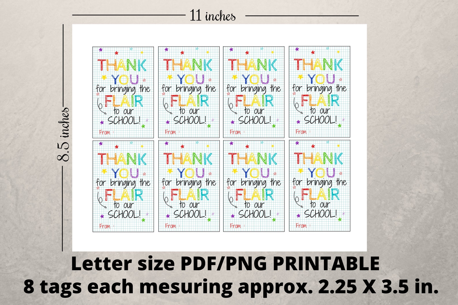 Flair Penend of year gift tag for Teacher Appreciation Thank | Etsy