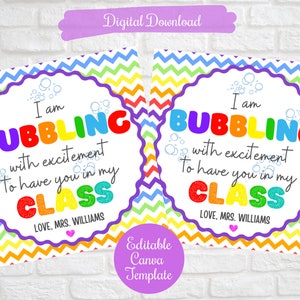 First Day of School Bubbles Gift Tags I Am Bubbling With - Etsy
