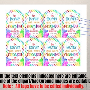 Printable Valentine Gummy Candies Tag,i'm Beary Glad We're Friends ...