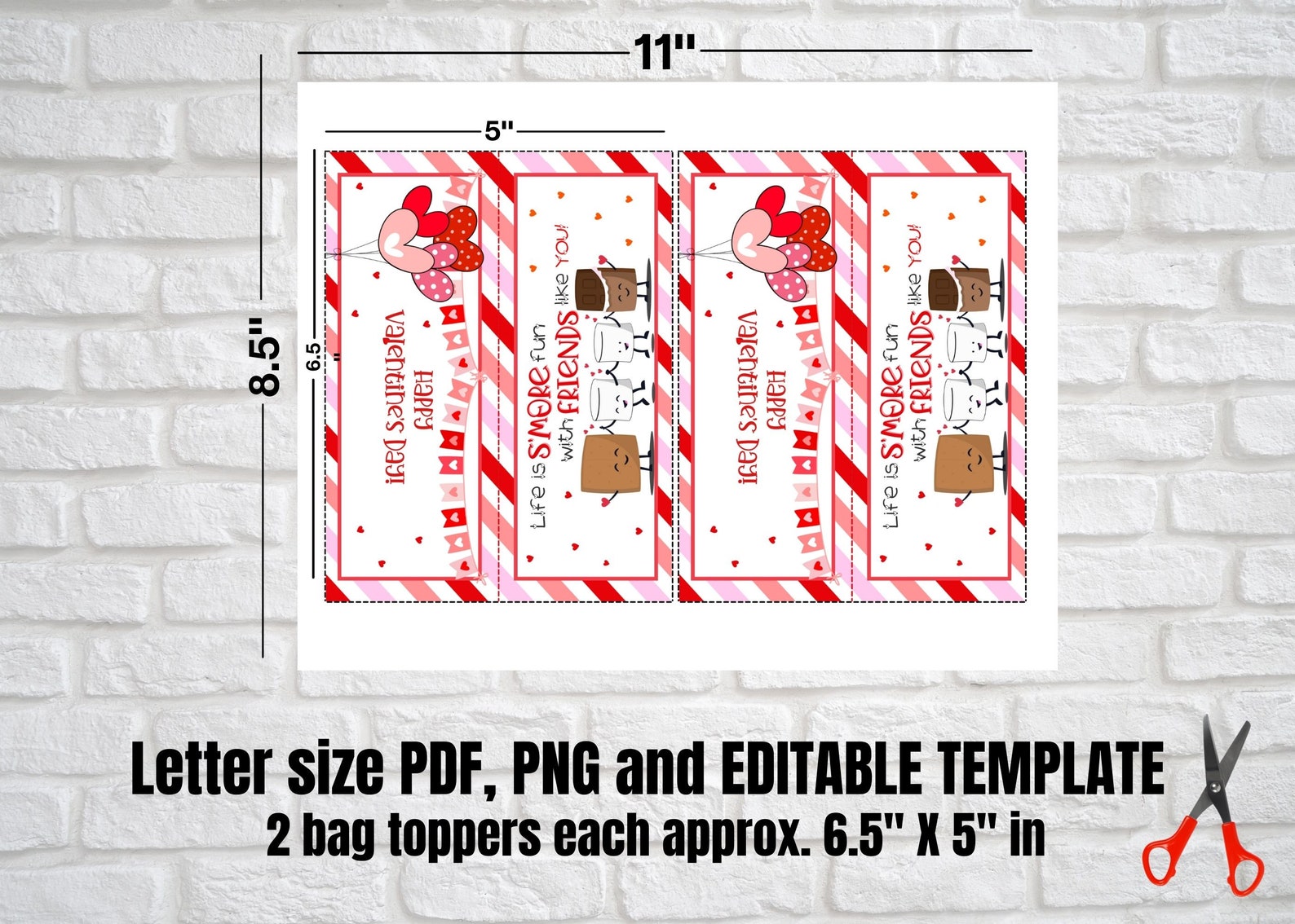 Valentine Smores Treat Bag Toppers, Life is Smore Fun With Friends Like ...