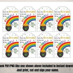 St Patrick's Day Printable Class Gift Tags, You Are the Pot of Gold at ...