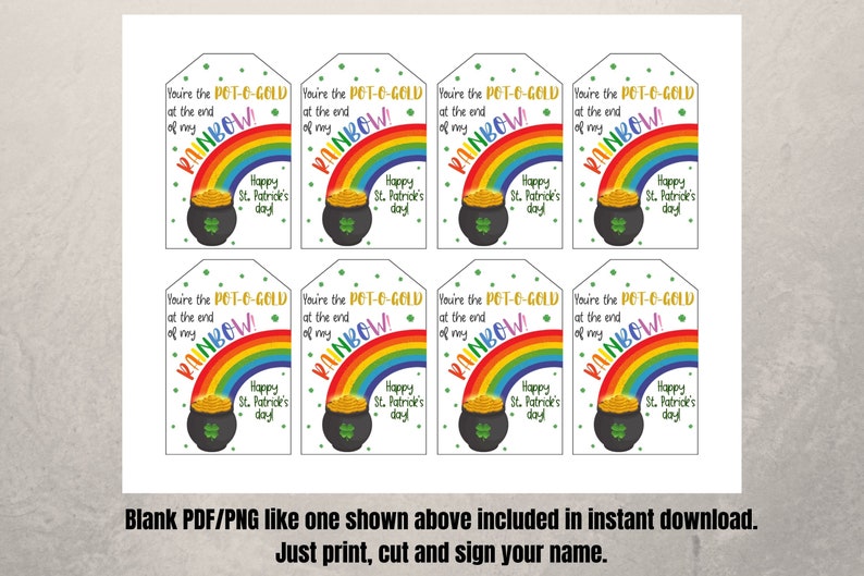 St Patrick's Day Printable Class Gift Tags, You Are the Pot of Gold at ...