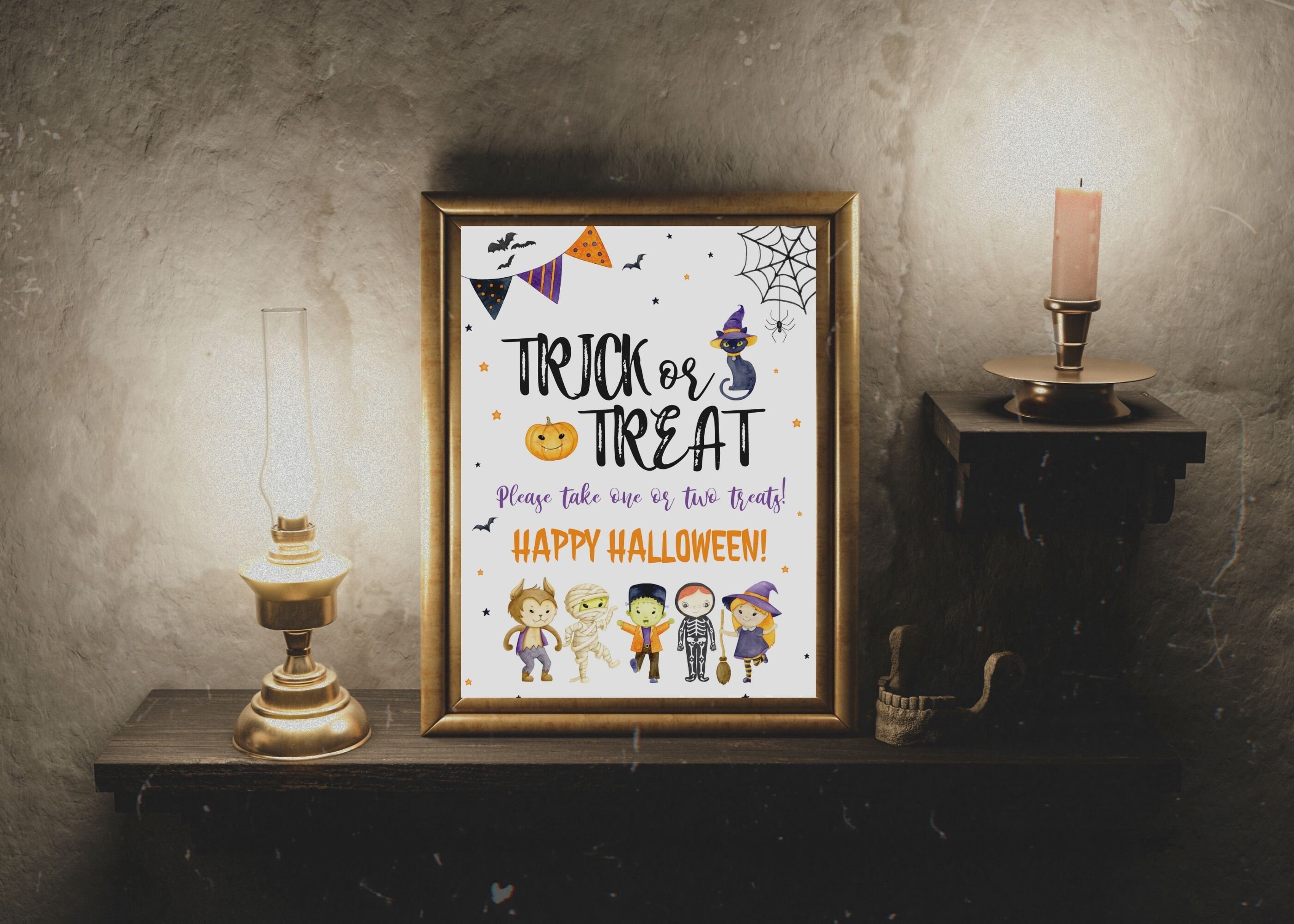 Halloween Please Take One Printable Sign Halloween Trick or - Etsy