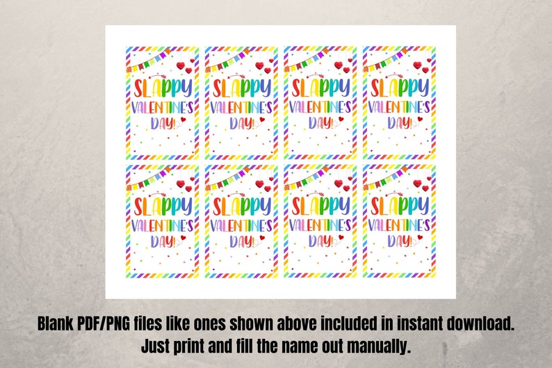 Editable Slap Band Slap Bracelet Gift Tagsslappy Valentines - Etsy