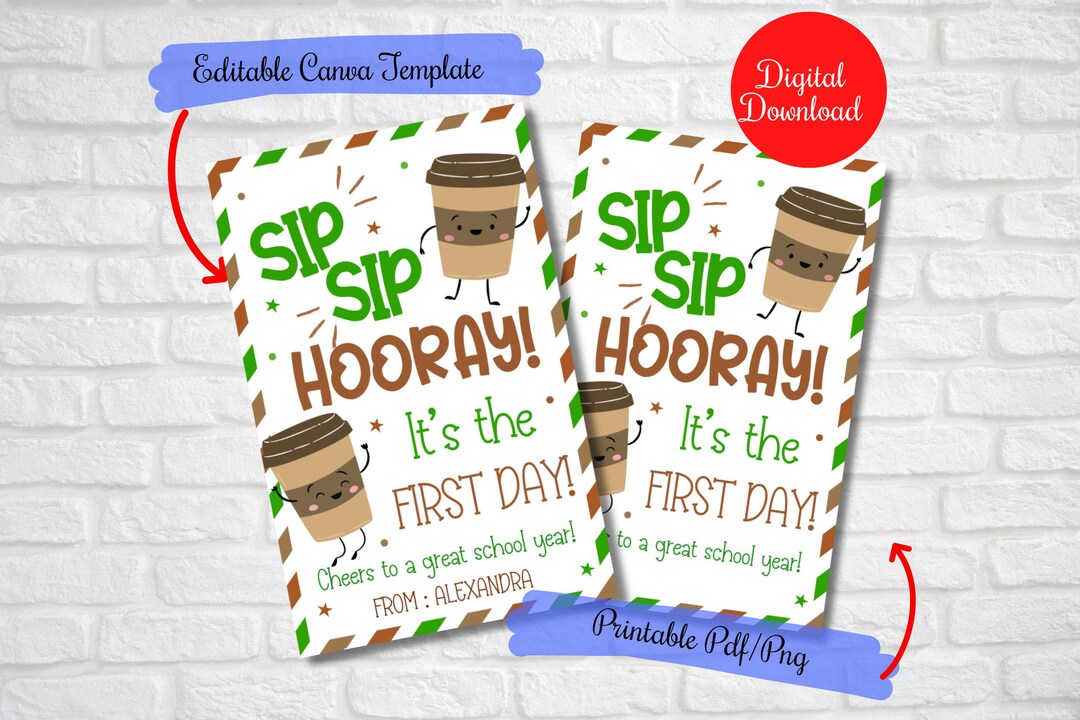 Sip Sip Hooray Its the First Day of School,coffee Hamper Kit Gift for ...
