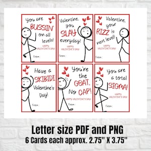 Slang Kids Valentine's Day Cards, Gen Z Alpha Teen Tween Funny ...