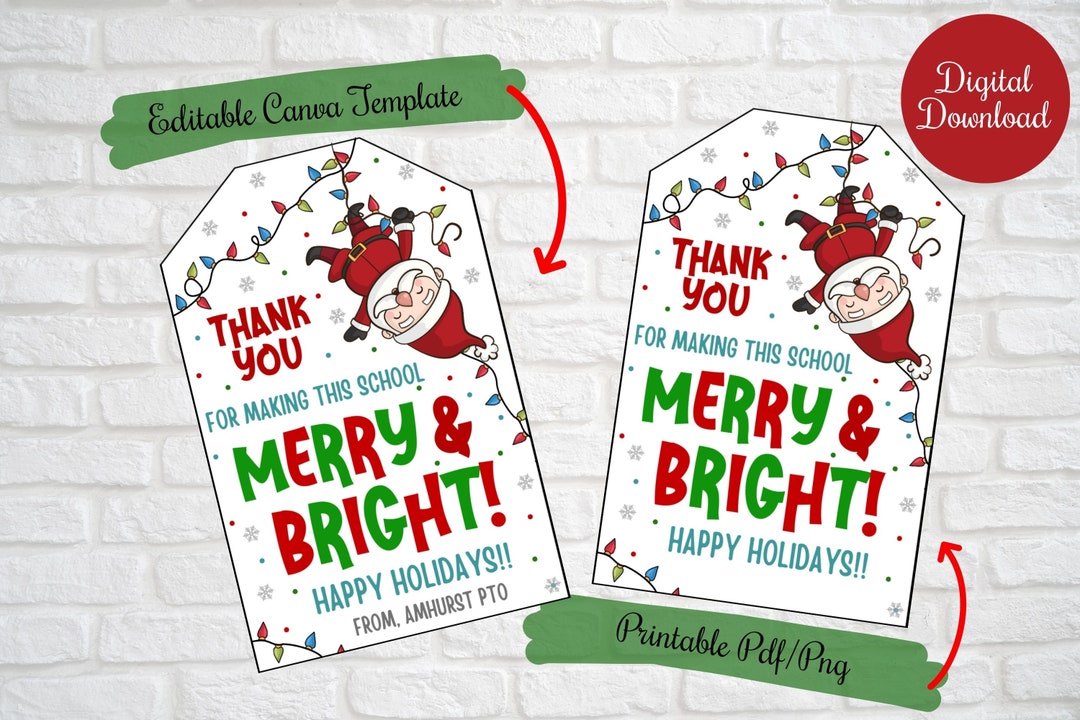 Thank You for Making This School Merry and Bright, Teacher Christmas ...