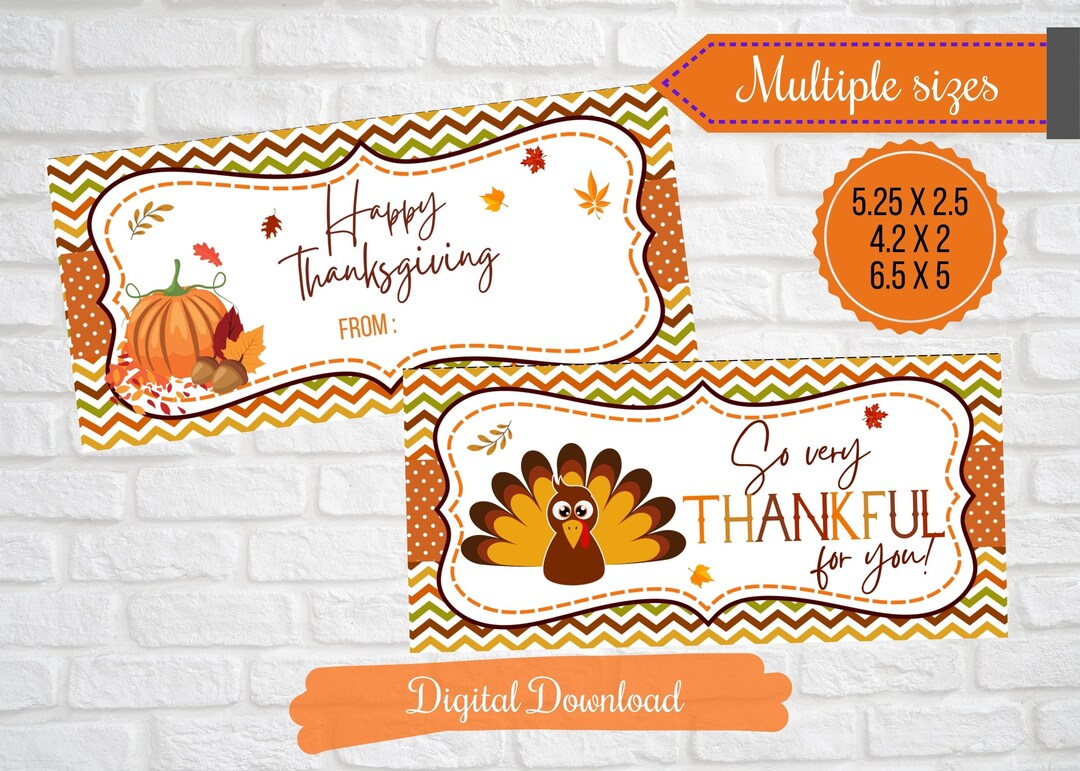 So Very Thankful for You Treat Bag Topper, Thanksgiving Class School ...