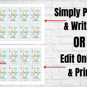 Flair Pen,end of Year Gift Tag for Teacher Admin Staff Appreciation ...