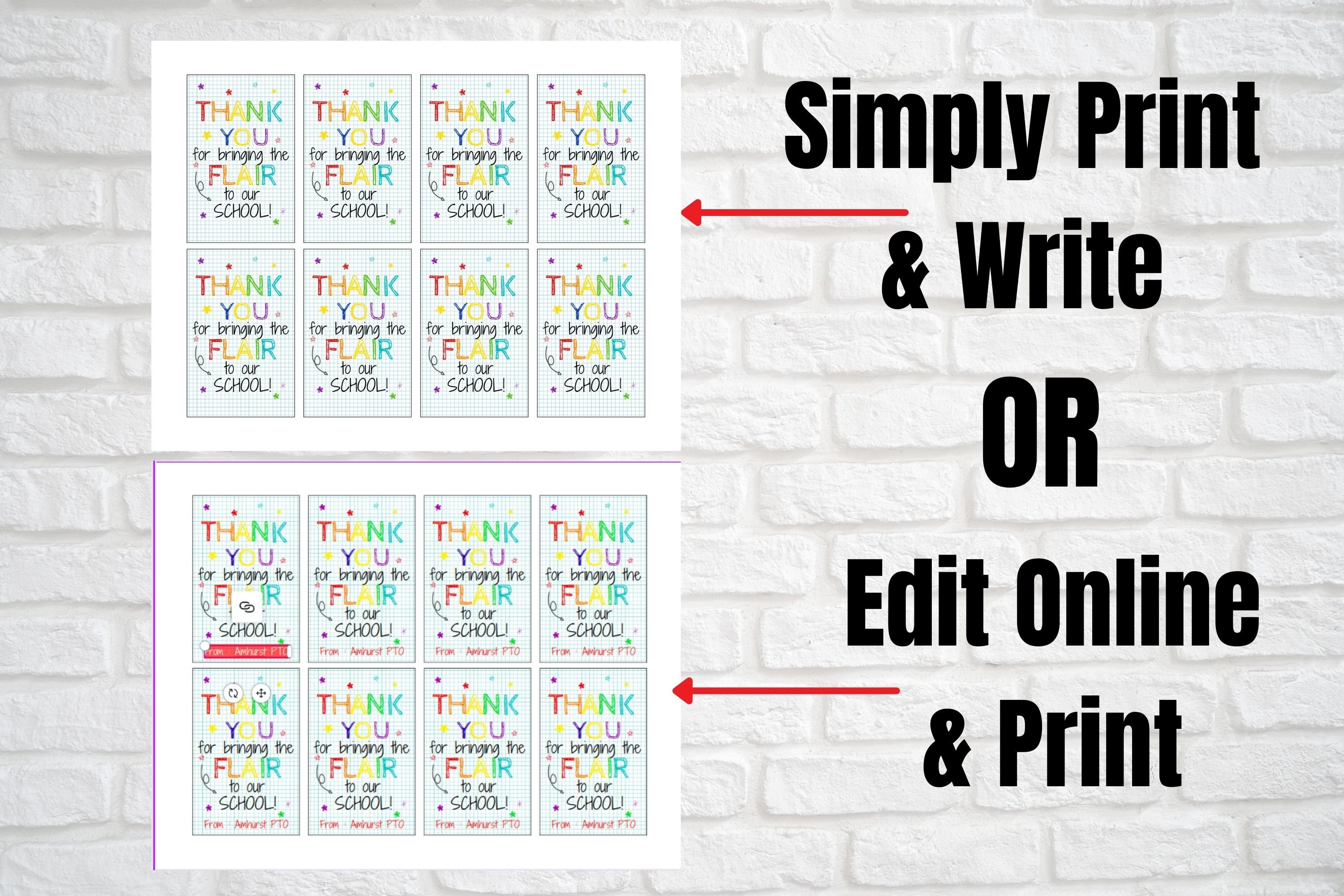 Flair Pen,end of Year Gift Tag for Teacher Admin Staff Appreciation ...