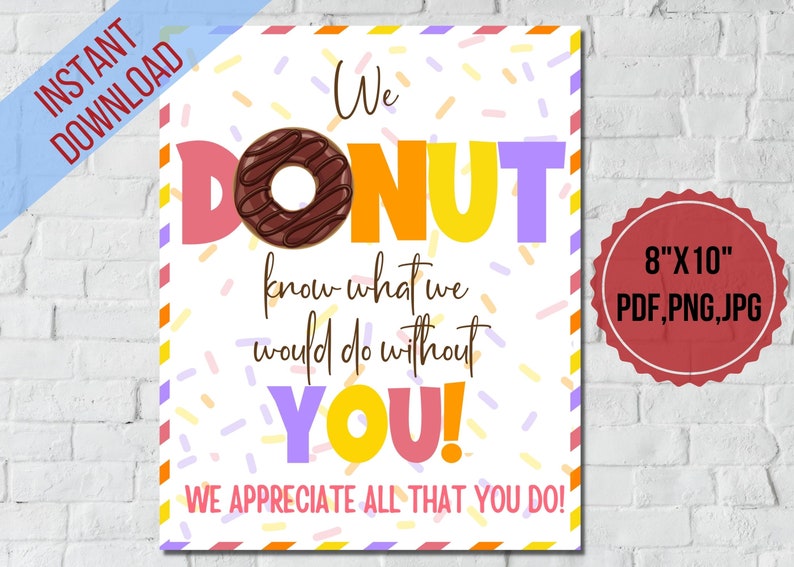 We Donut Know What We Would Do Without You Teacher | Etsy