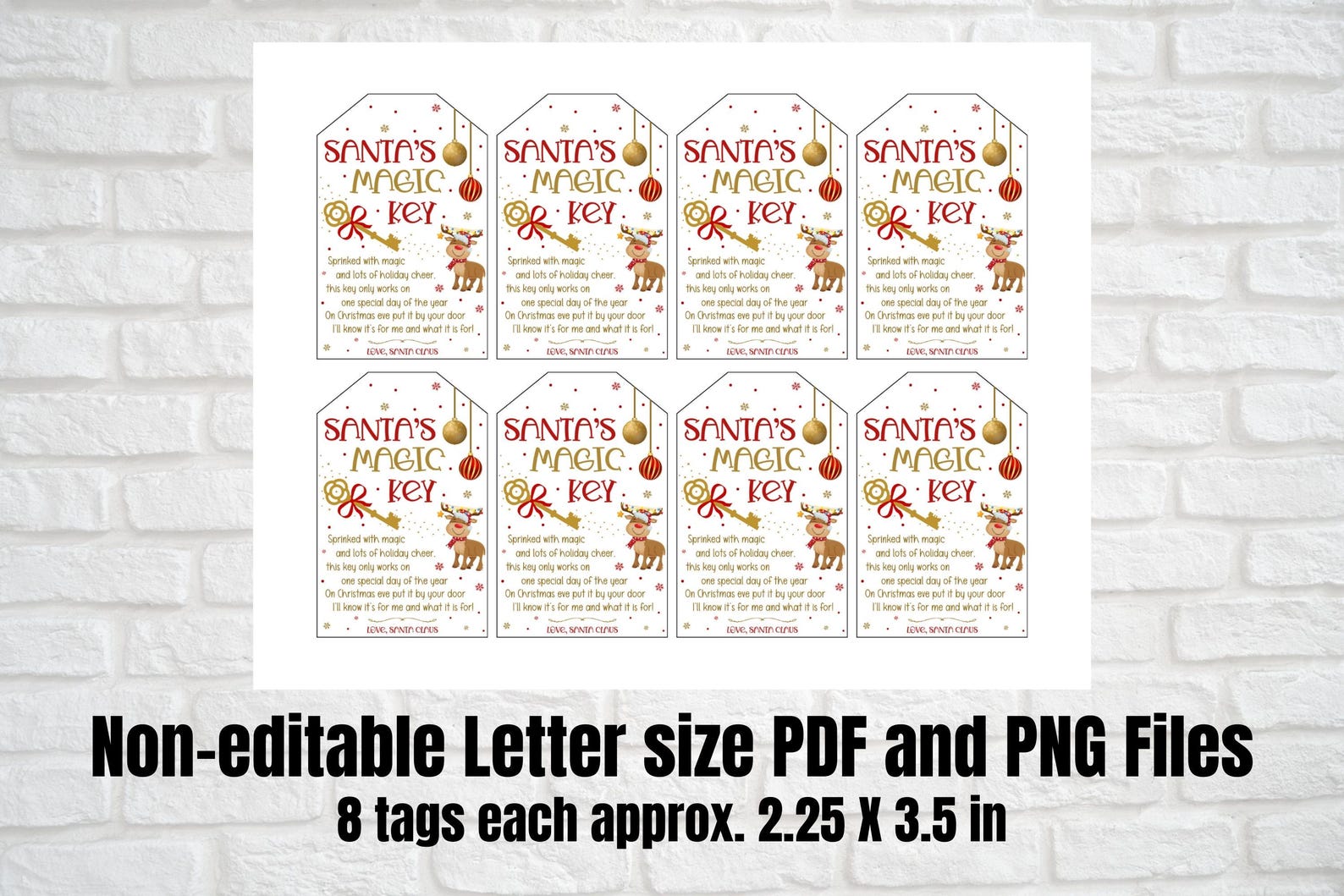 Santas Magic Key Tags, Santa Key Tags Printable, Christmas Eve Key for ...