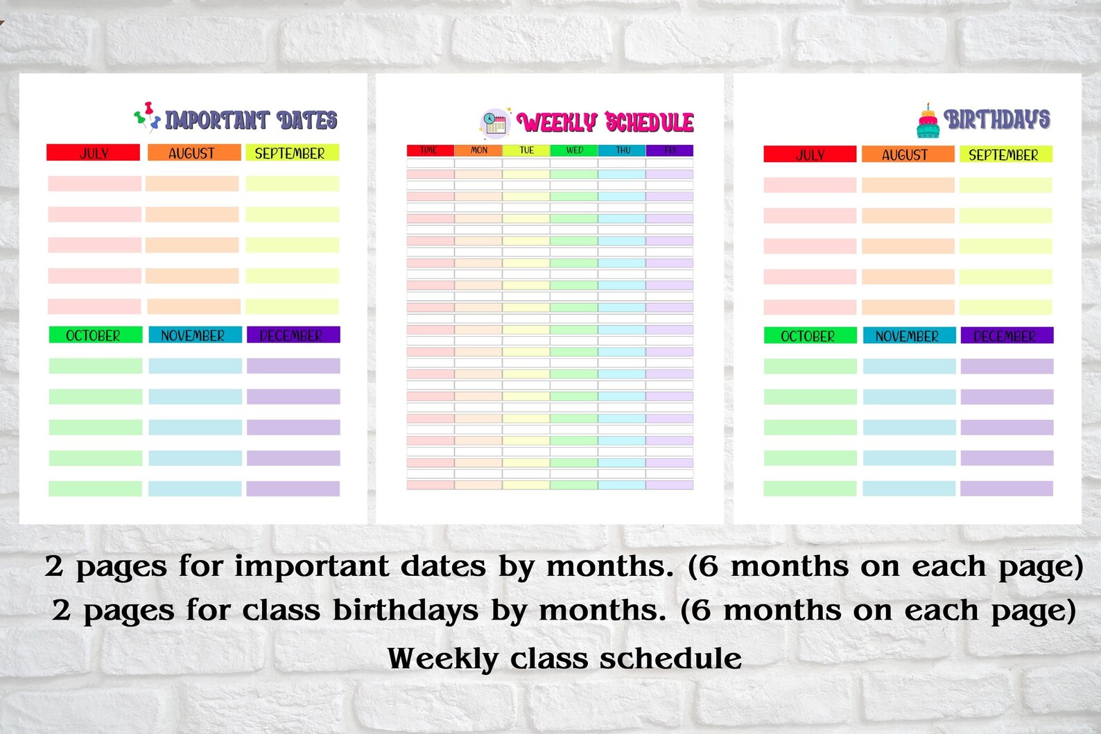 2022 2023 Teacher Planner Printable Binder Inserts - Digital Download ...