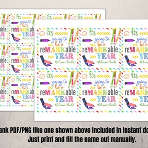 First Day of School Marker Gift Tags, Back to School Permanent Marker ...