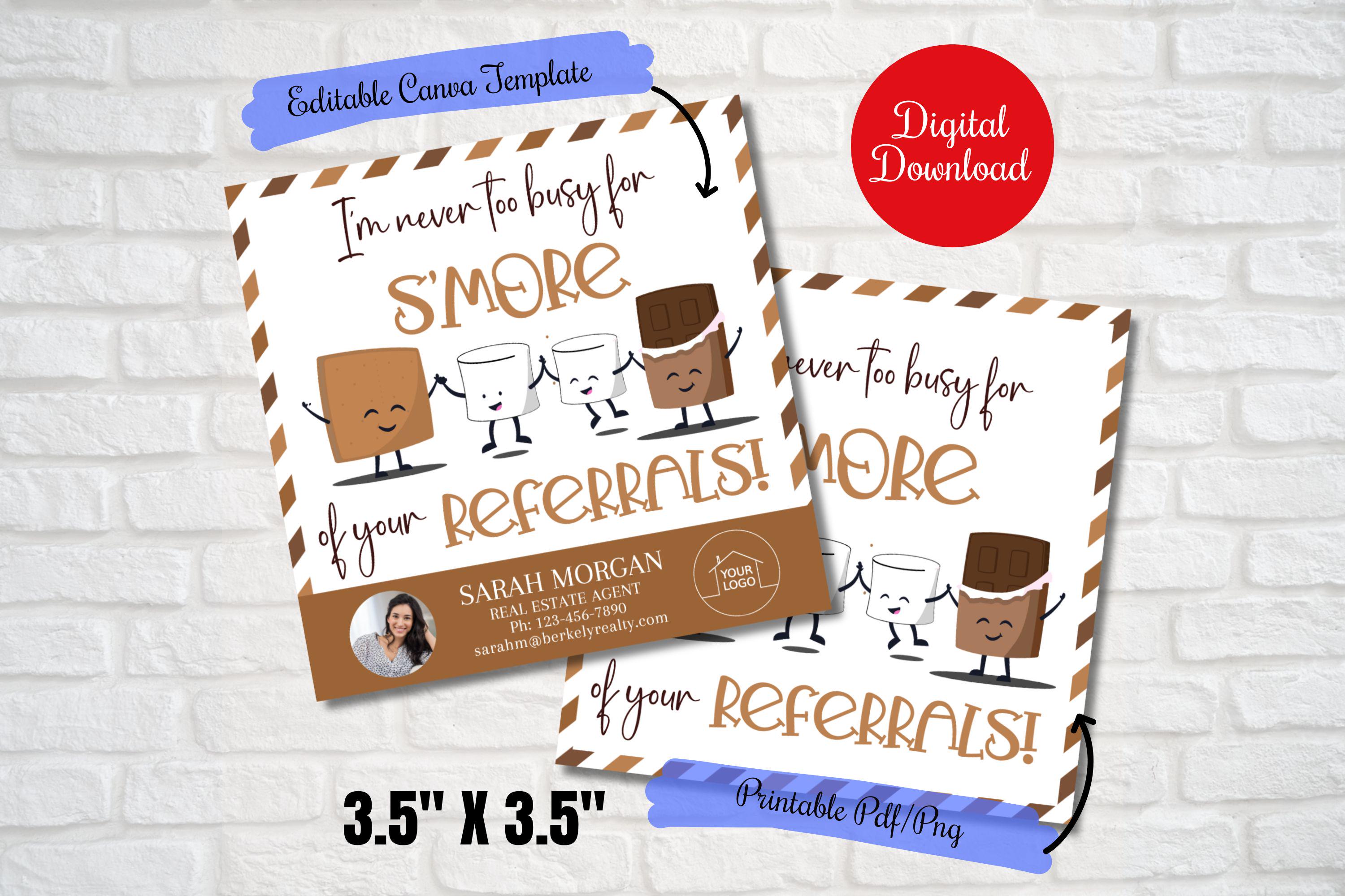 Realtor Smores Gift Tags, I'm Never Too Busy for Smore of Your ...