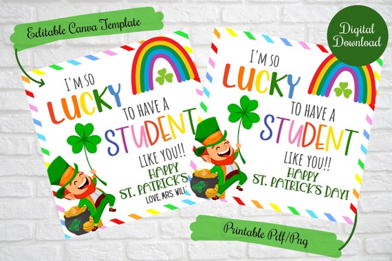So Lucky to Have Student Like You Printable Gift Tagsst. | Etsy