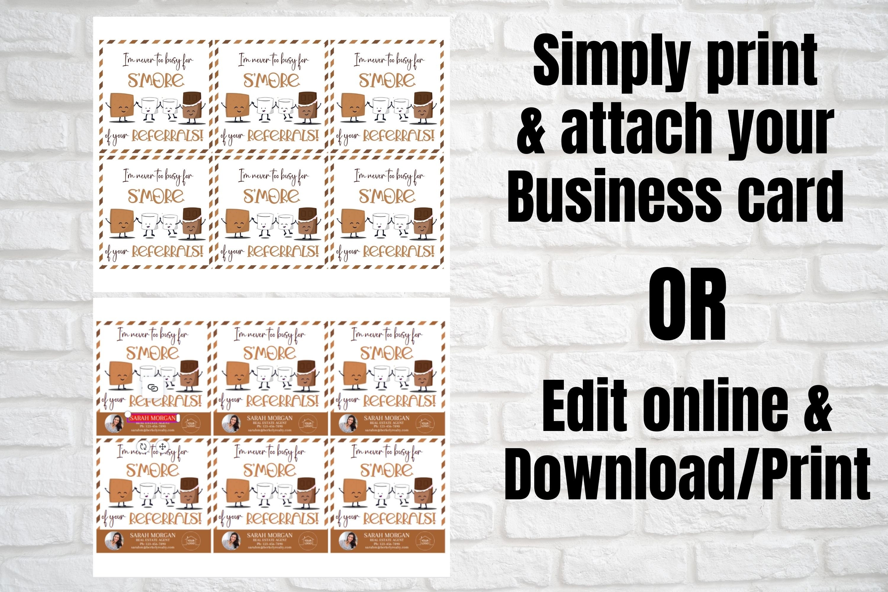 Realtor Smores Gift Tags, I'm Never Too Busy for Smore of Your ...