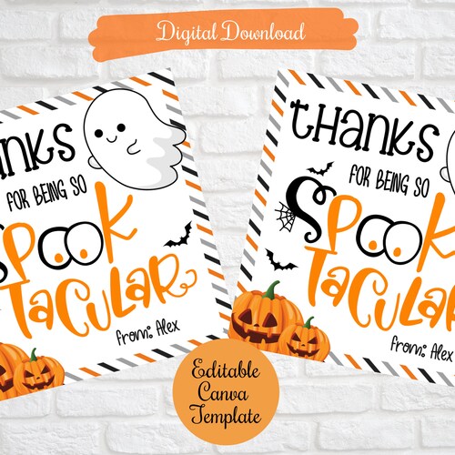 Thanks for Being Spooktacular Halloween Gift Tags Spooky - Etsy