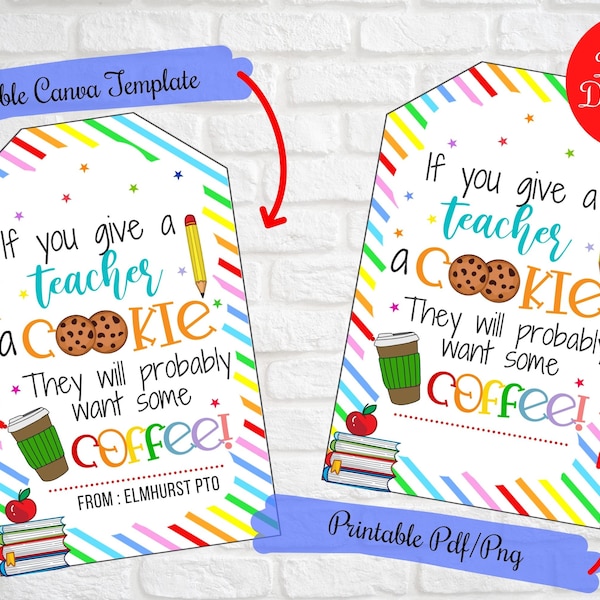 If You Give a Teacher a Cookie Label Teacher Appreciation Week - Etsy If You Give a Teacher a Cookie Label Teacher Appreciation Week - Etsy