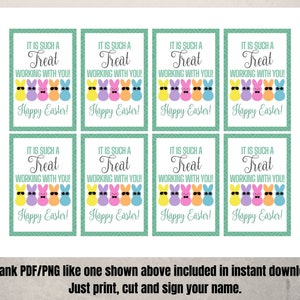 Co Worker Easter Gift Tags,such a Treat Working With You, Editable ...