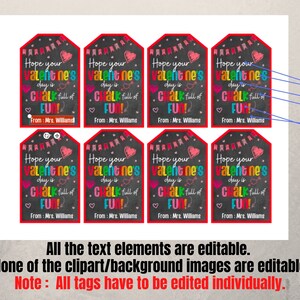 Printable Class Valentine Gift Tags for Chalk Hope You | Etsy