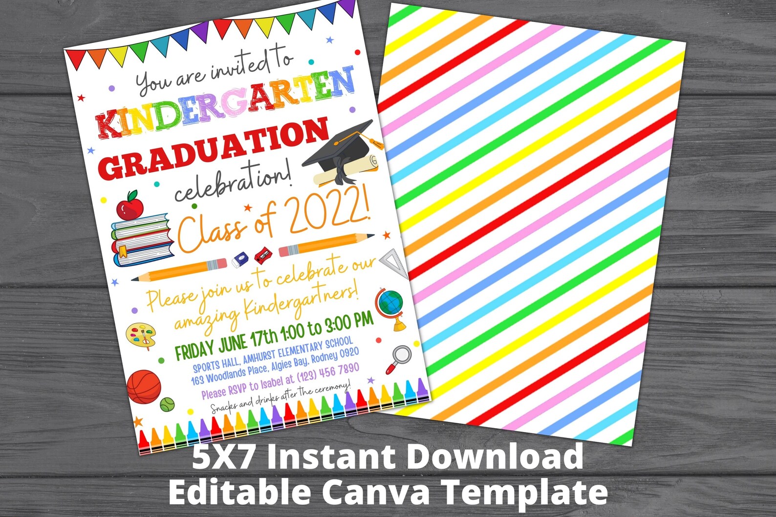 EDITABLE Kindergarten Graduation Ceremony Invite Evite ,preschool ...