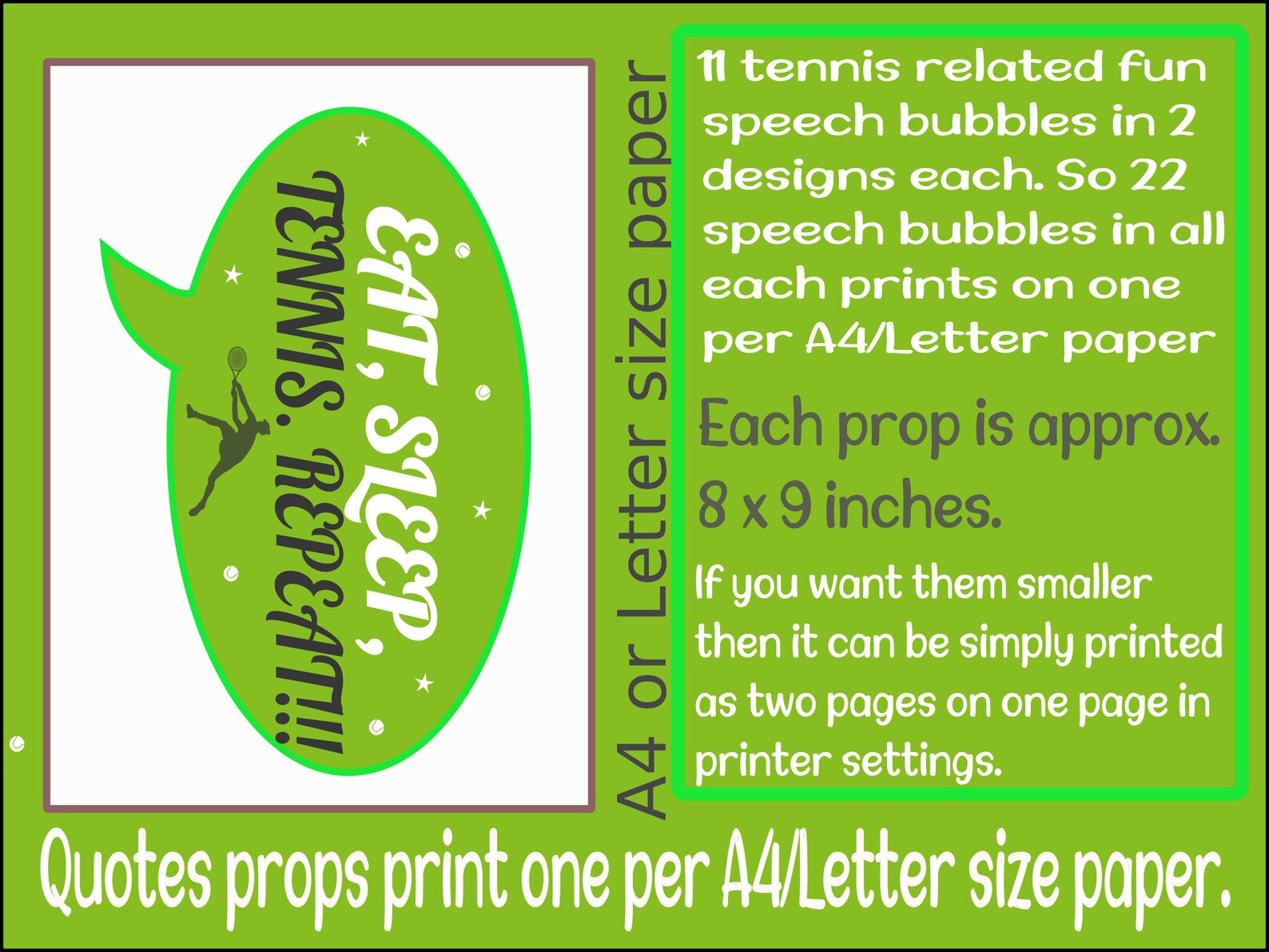 Tennis Photo Booth Props With Funny Tennis Puns and Quotes - Etsy