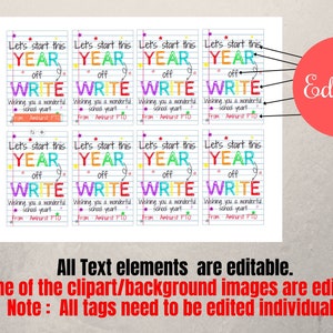 Let's Start This Year off Write, Back to School Pen Marker Gift Tags ...