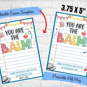 You Are the Balm, Teacher Appreciation Week Chap Stick,lip Balm Gift ...
