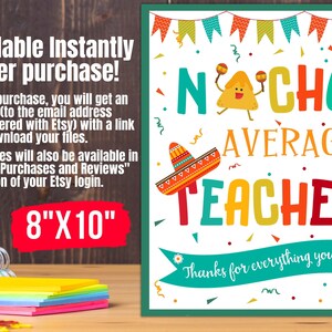 Nacho Average Teacherteacher Appreciation Week Printable - Etsy
