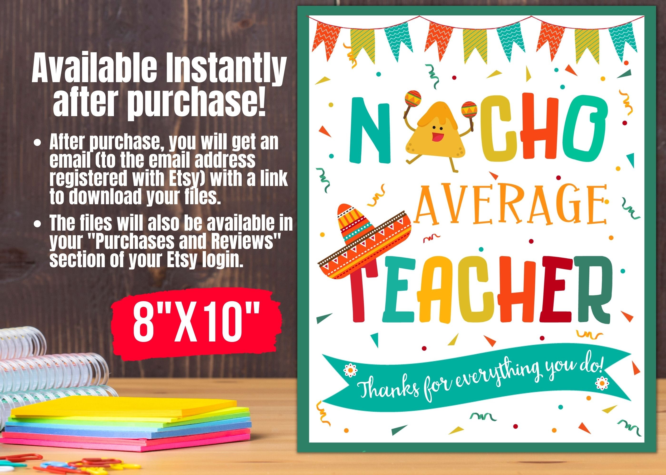 Nacho Average Teacherteacher Appreciation Week Printable - Etsy