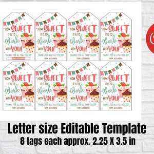 Co-worker Teammate Appreciation Cupcake Gift Tag,how Sweet It is to ...