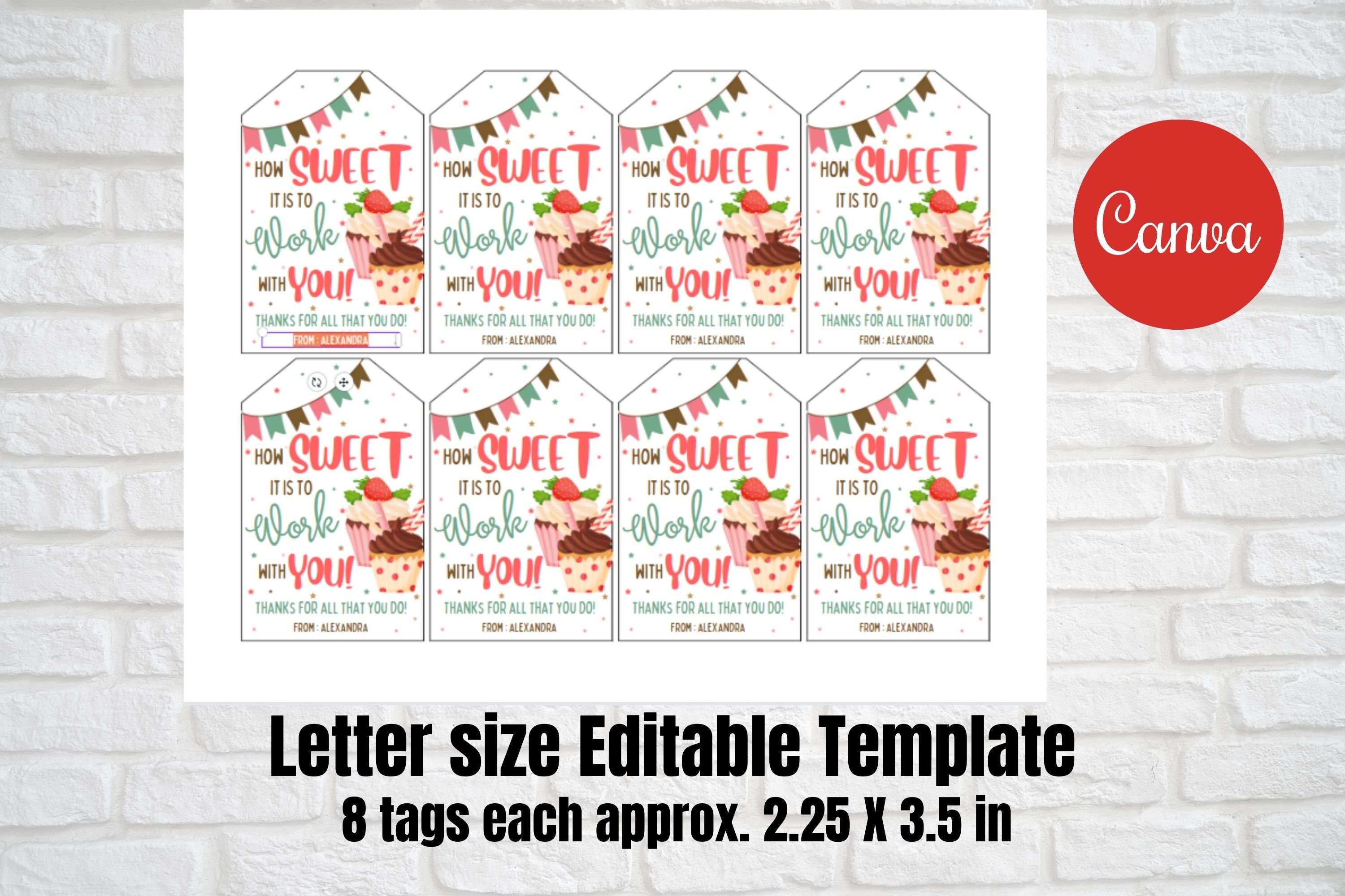 Co-worker Teammate Appreciation Cupcake Gift Taghow Sweet It - Etsy