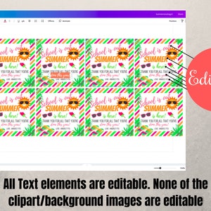 Schools Out Summer's Here Editable Thank You Gift Tags, Teacher ...