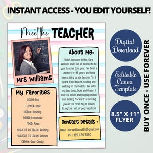 Editable Meet the Teacher Template, Printable Parent Communication ...