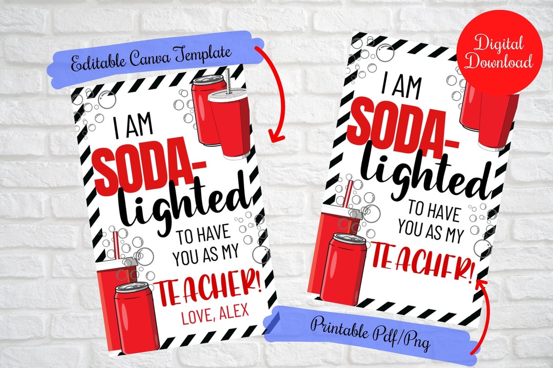 Back to School Soda Gift Tags, First Day of School Gift Tags Teacher,i ...