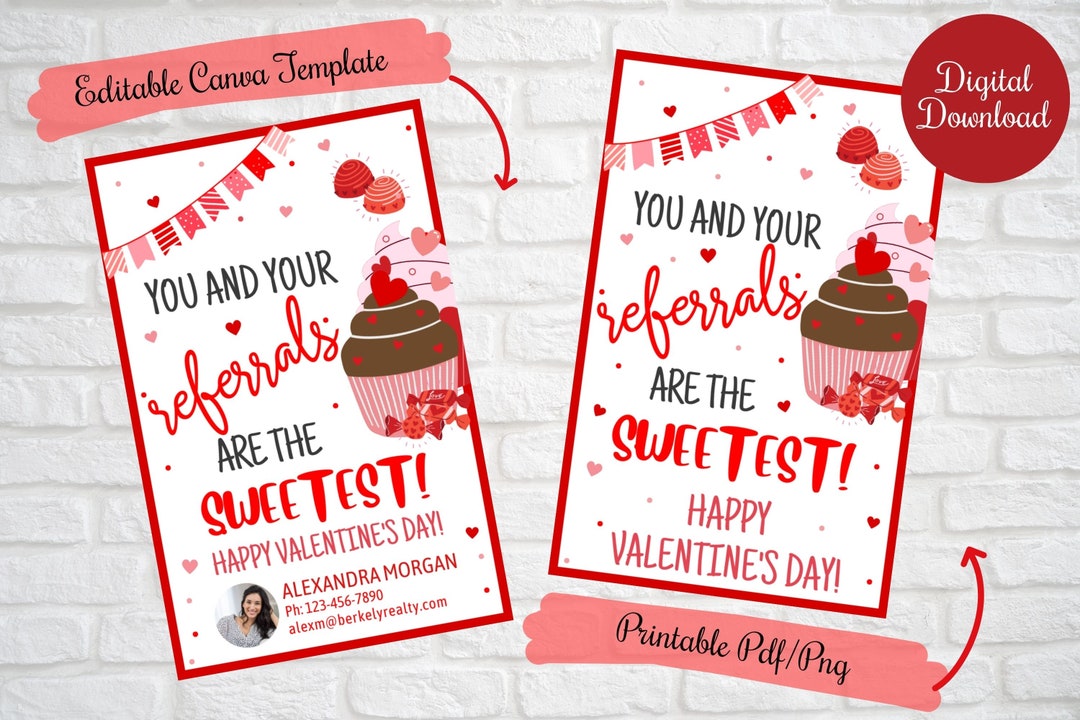 Realtor Valentine Sweets Gift Tag for Clients,you and Your Referrals ...