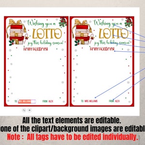 Christmas Lottery Scratch Card Holder for Teacher, Nurse Staff Employee ...