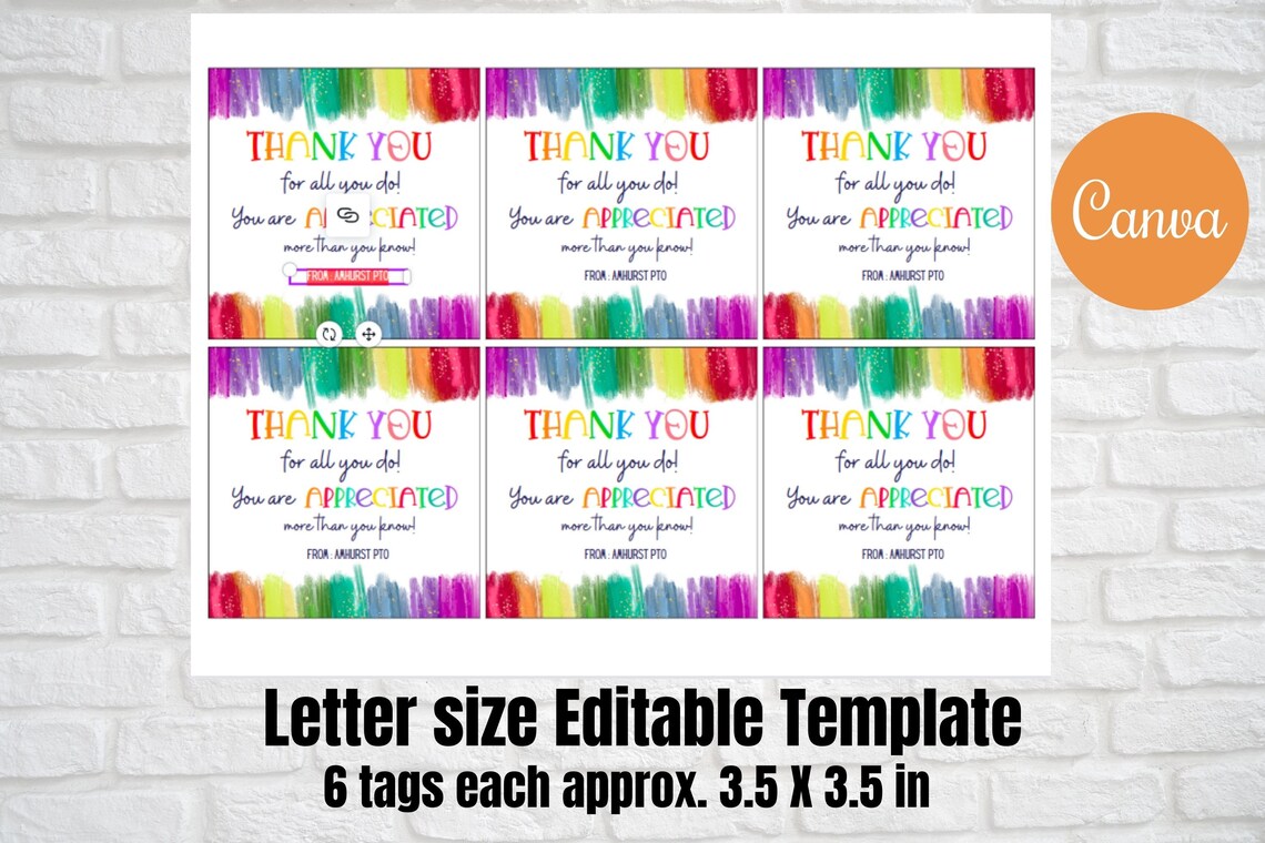 Teacher Appreciation Week Thank You Gift Tags, Bright Busdriver Nurse ...