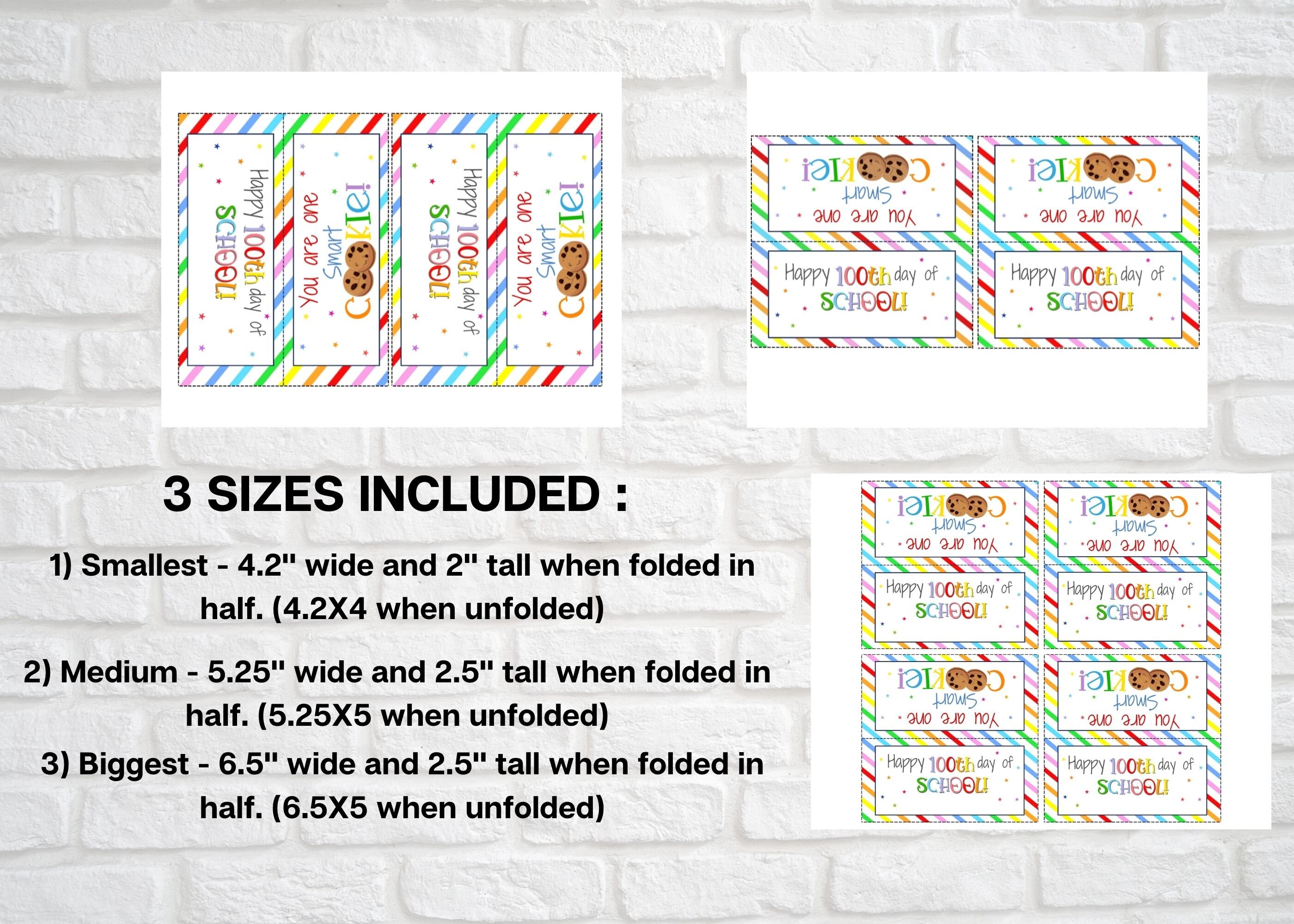 100th Day Cookie Treat Bag Toppers for Students You Are One | Etsy