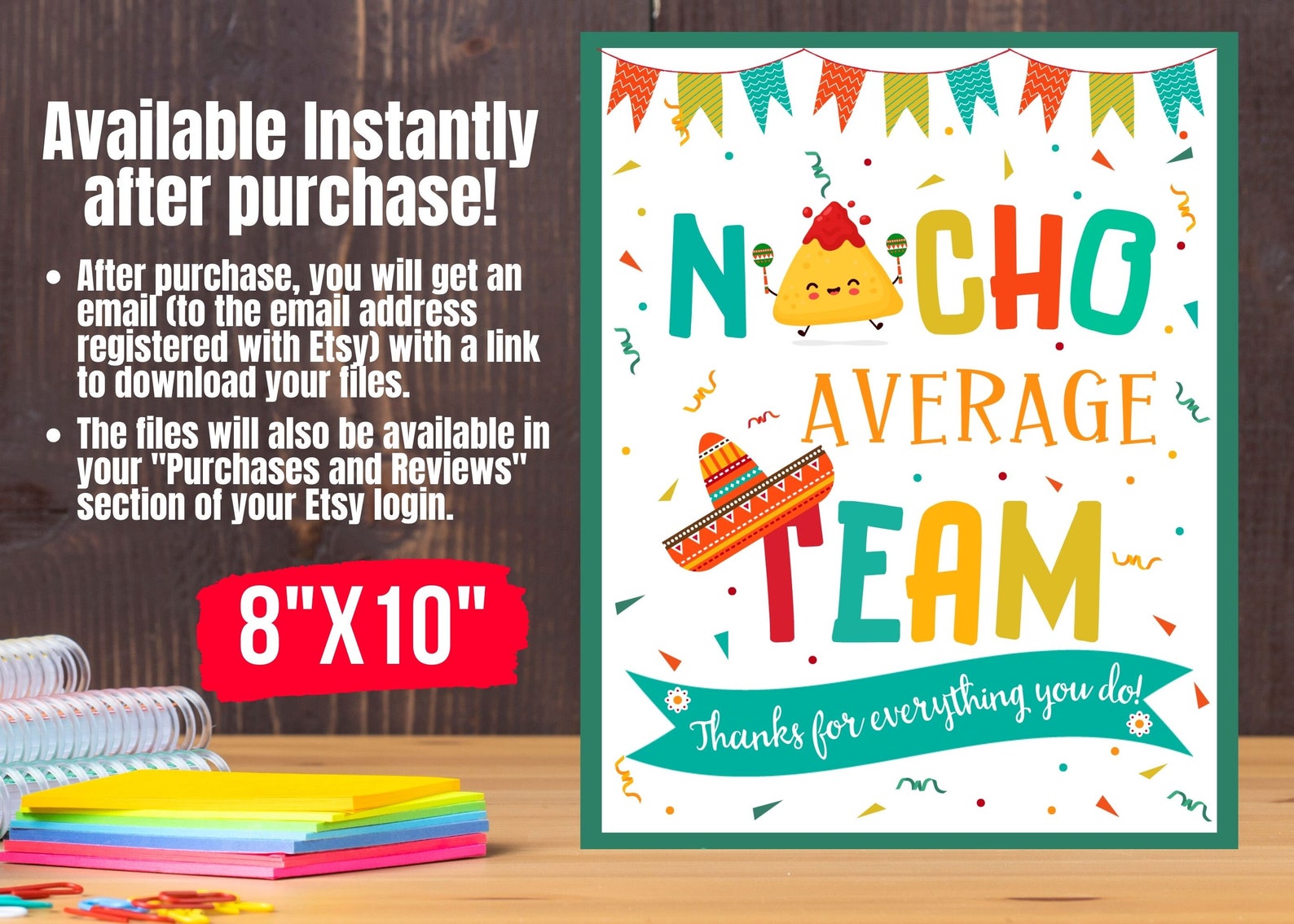 Nacho Average Team and Staff|employee Appreciation Week Printable Sign ...