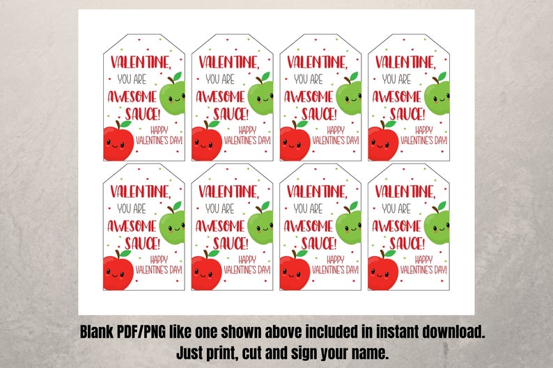 Valentine You Are Awesome Sauce Printable Tag for Valentine Apple-sauce ...