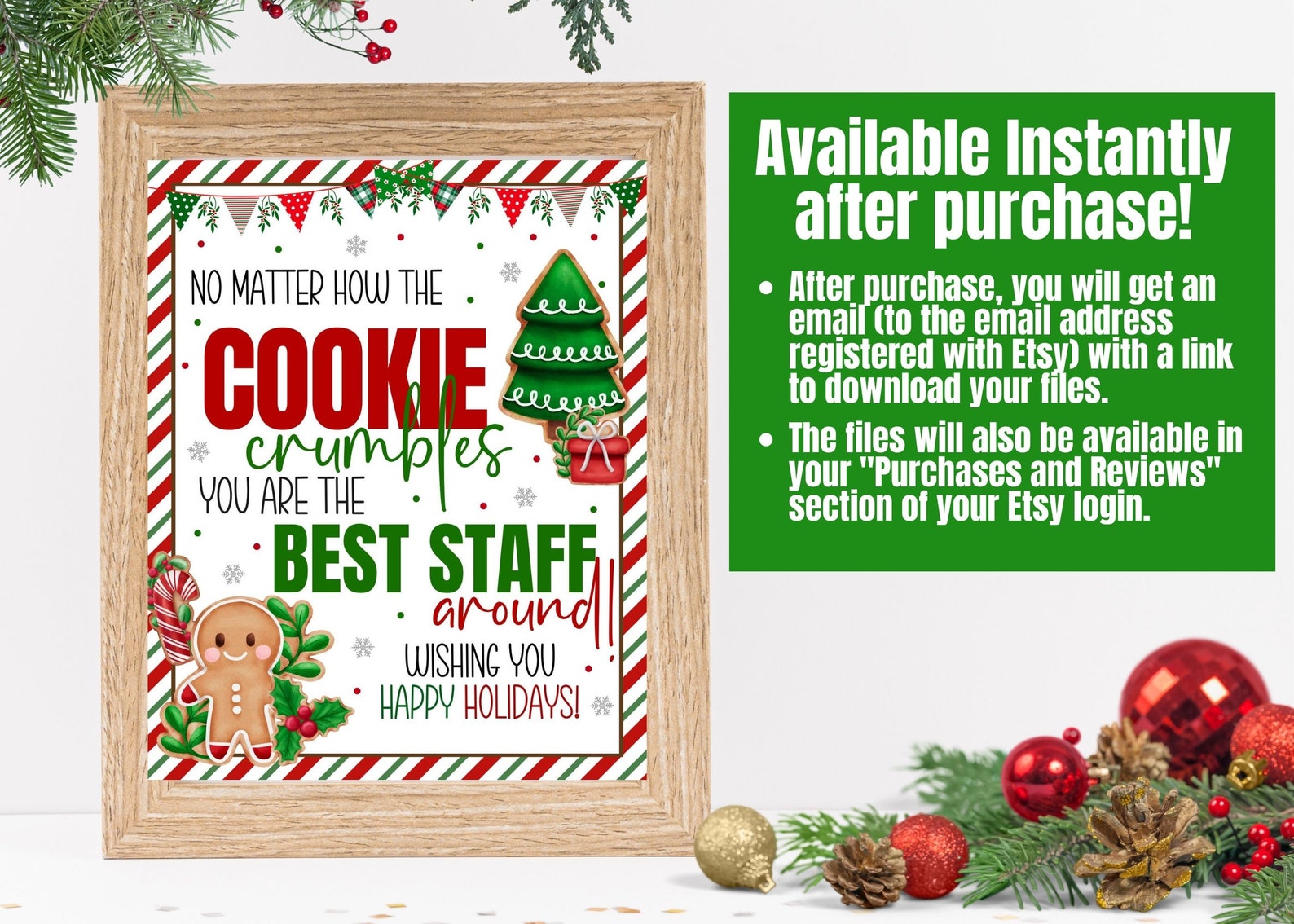 Christmas Cookie Appreciation Sign, No Matter How the Cookie Crumbles ...