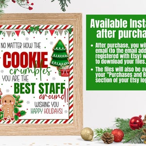 Christmas Cookie Appreciation Sign, No Matter How the Cookie Crumbles ...