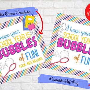 Back to School Bubbles Gift Tags, Hope Your School Year is Bubbles of ...